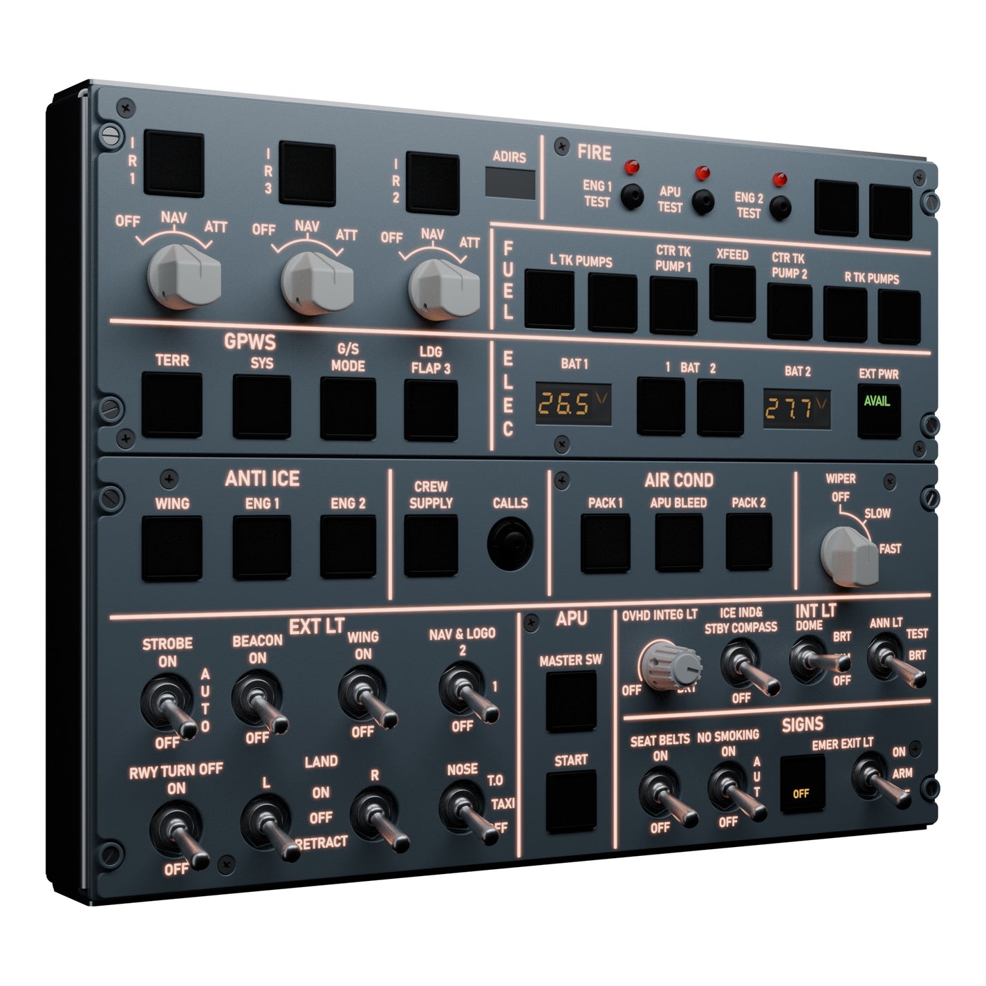 SIM GAUGES Airbus A320 OVH Panel – Flight Simulator Hardware for MSFS ...