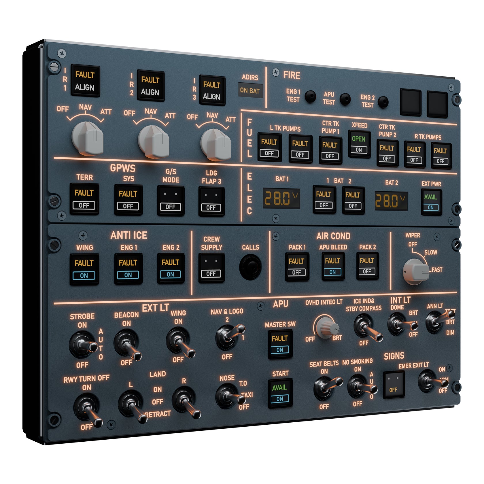 SIM GAUGES Airbus A320 OVH Panel – Flight Simulator Hardware for MSFS ...